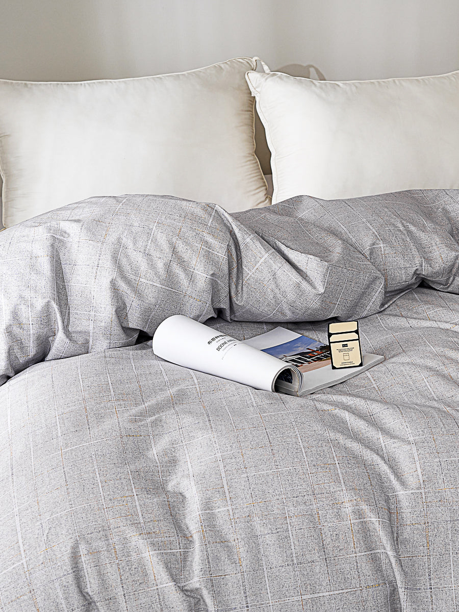 Psi-Starry Gray Cotton Duvet Cover – Qbedding