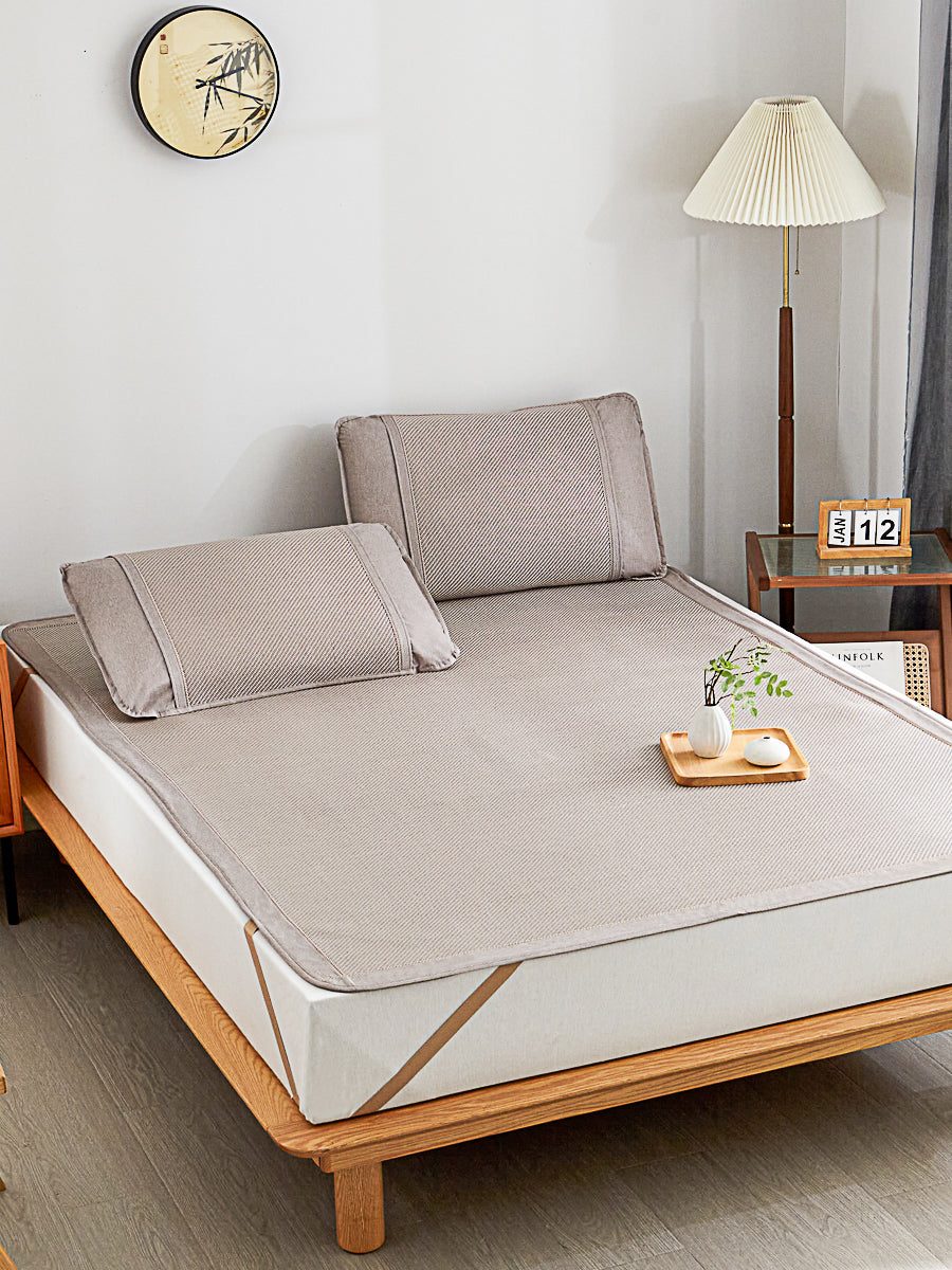 Plaid Bing Si Rattan Mattress Topper Set – Qbedding