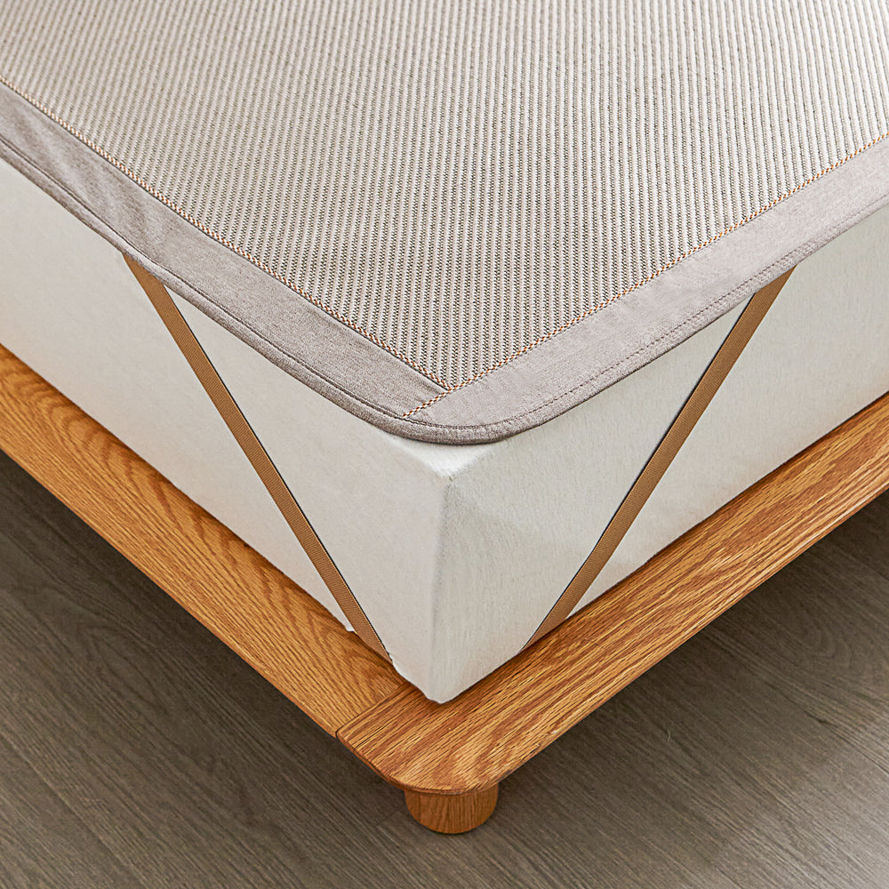 Plaid Bing Si Rattan Mattress Topper Set (Khaki) – Qbedding