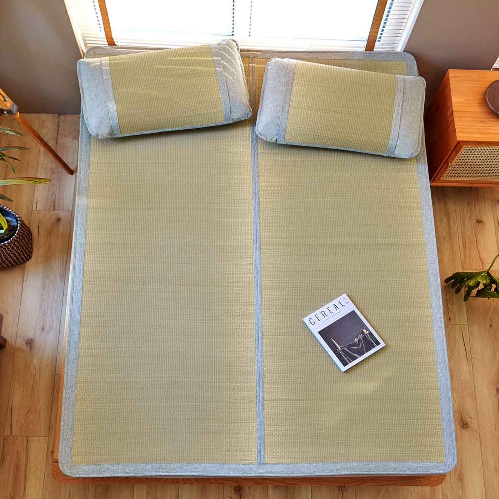 Cool Breeze Rush Grass Summer Mattress Topper Set – Qbedding