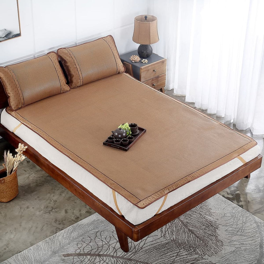 Plaid Bing Si Rattan Mattress Topper Set – Qbedding