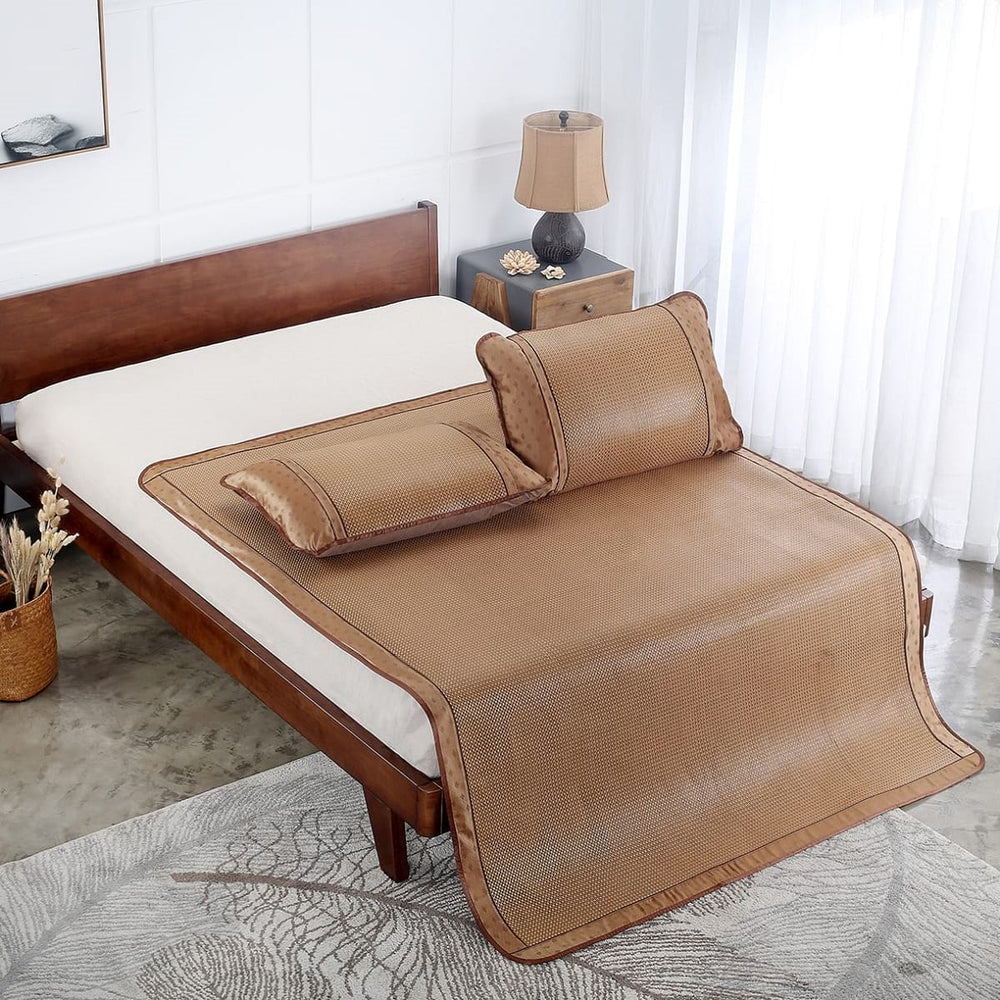 Plaid Bing Si Rattan Mattress Topper Set – Qbedding