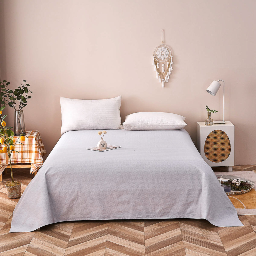 Alpha-Glacier Gray Cotton Flat Sheet – Qbedding